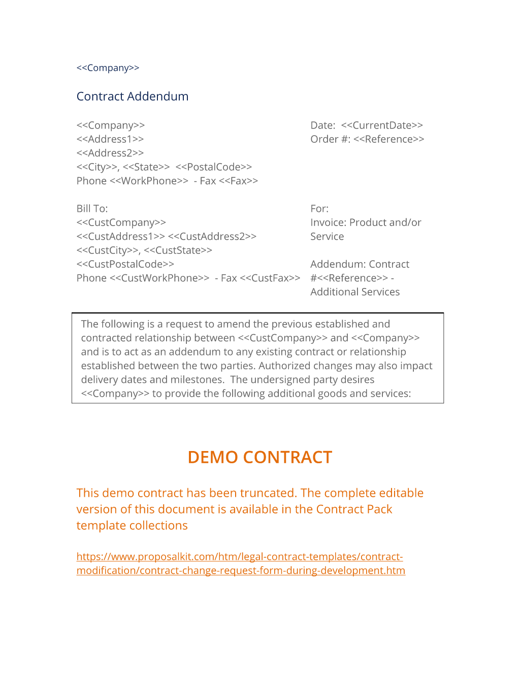 Contract Change Form During Development 3 Easy Steps