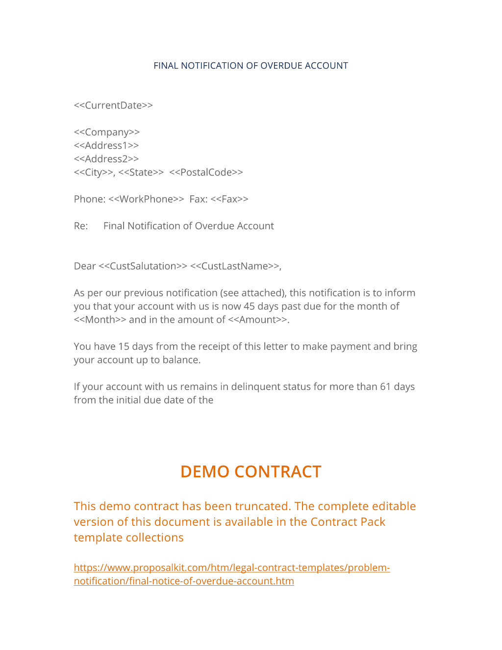 Final Notice Of Overdue Account 3 Easy Steps