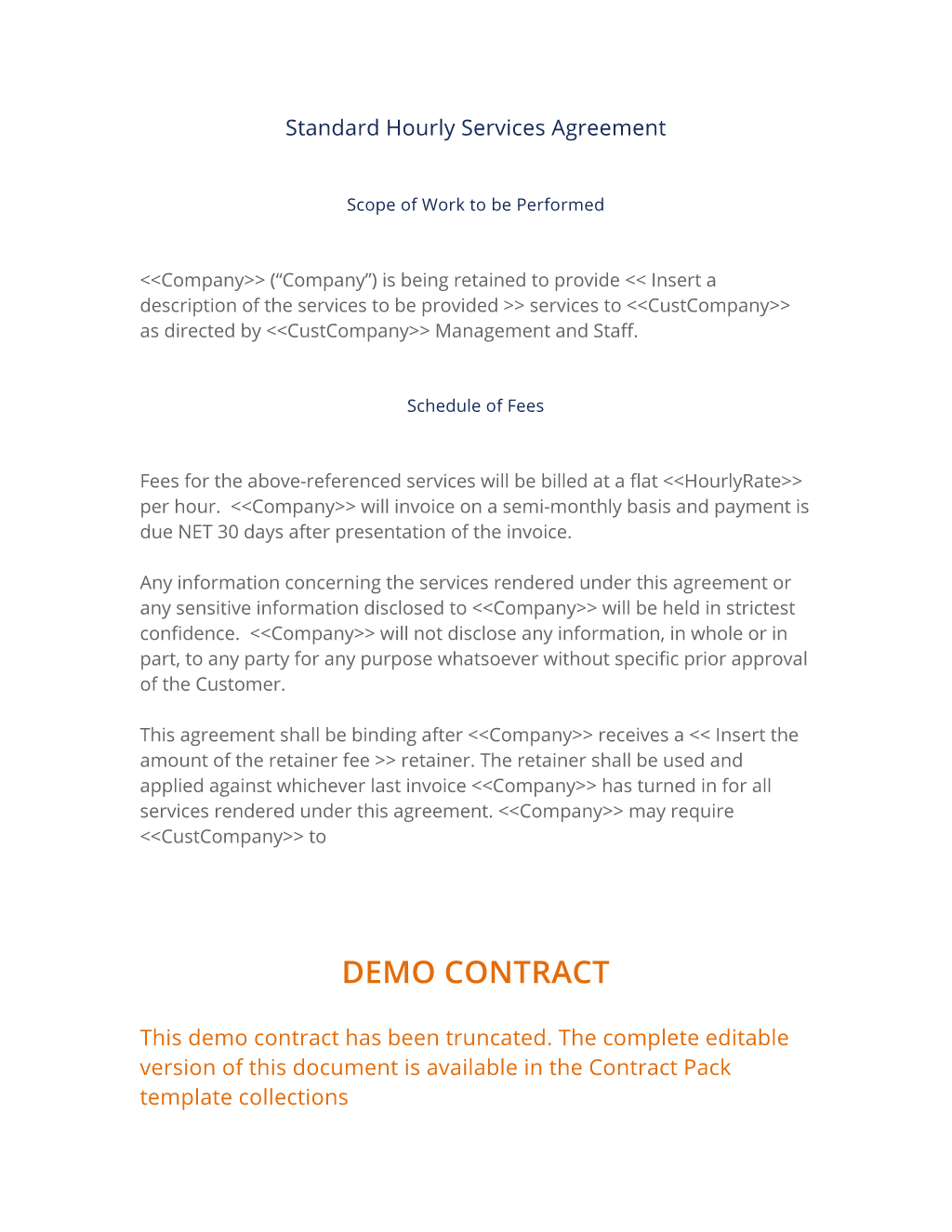 Rate Agreement Template