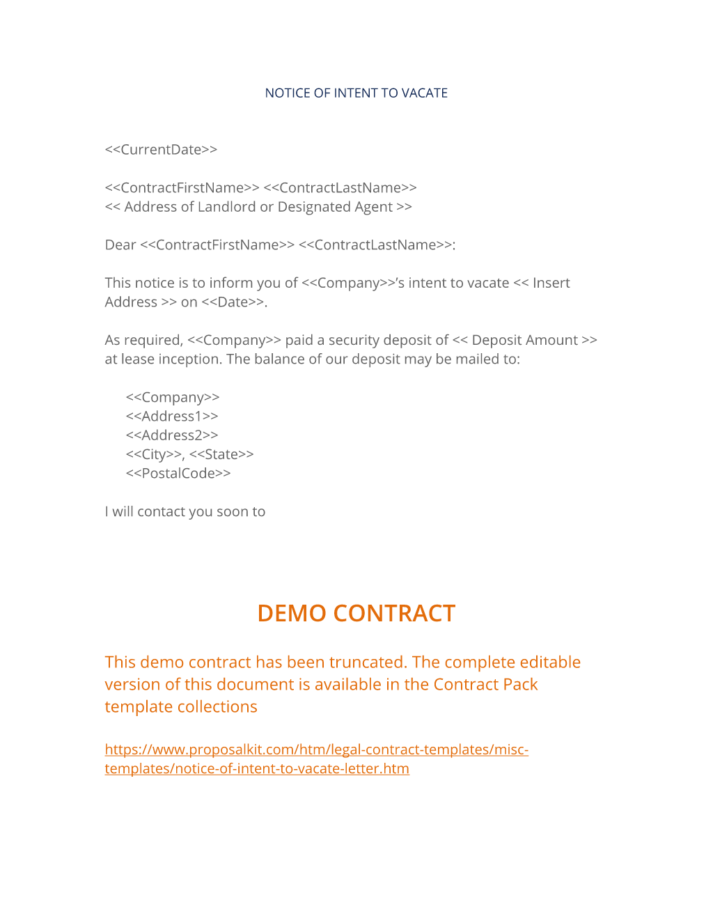  Get 35 Sample Notice Letter To Tenant To Move Out