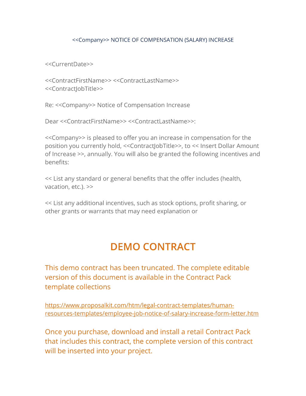 Employee Notice Of Salary Increase Form Downloadable Template