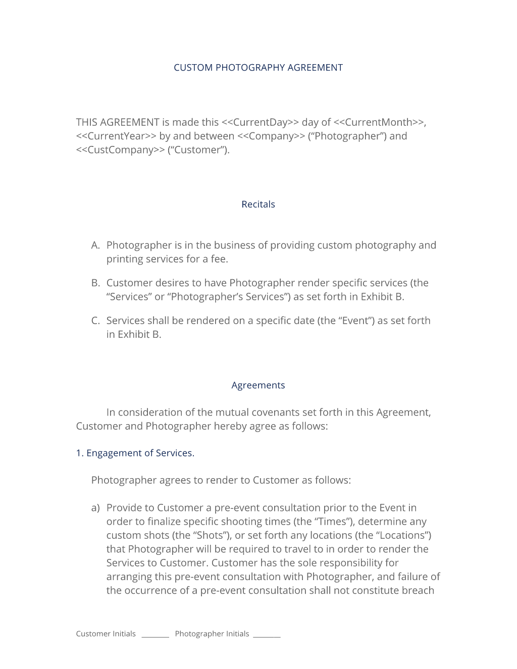 Photography Services Contract 3 Easy Steps