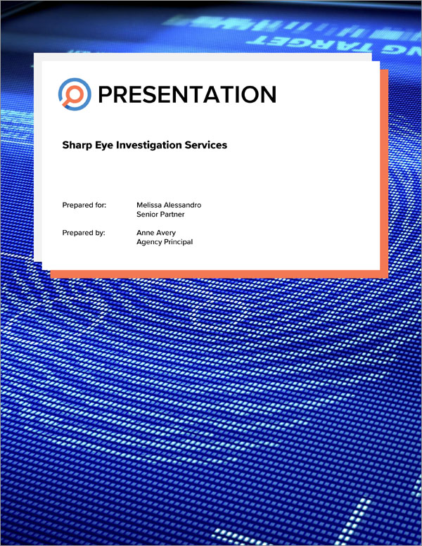 Private Eye Investigation Services Sample Proposal - Downloadable Template