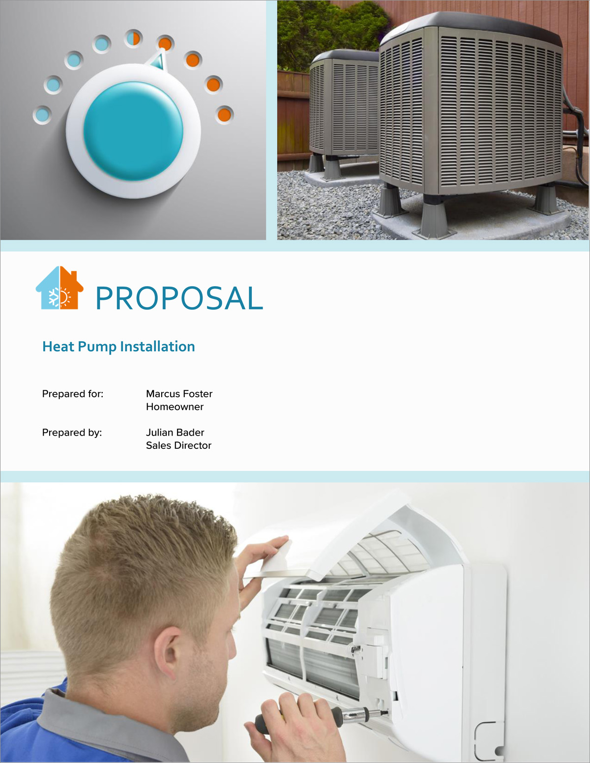 Heating And Air Conditioning Sample Proposal 5 Steps