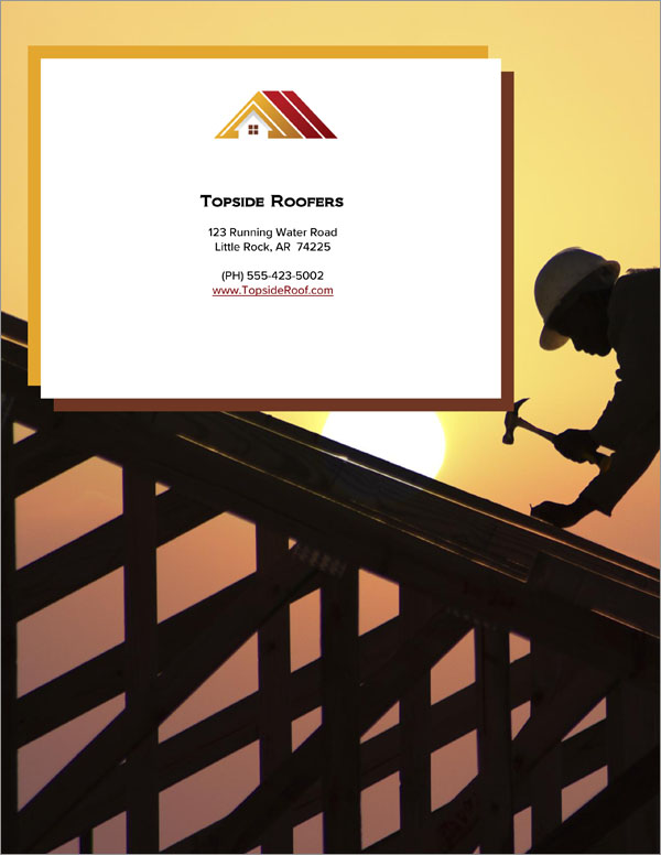 Roofing Contractor Sample Proposal - Downloadable Template